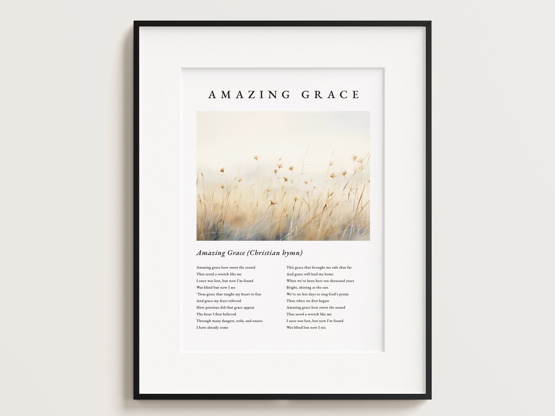 Amazing Grace Printable Wall Art, Amazing Grace Wall Decor, Christian ...