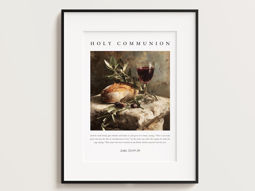 Holy Communion Wall Art, Luke 22:19-20 Printable, Bread and Wine ...