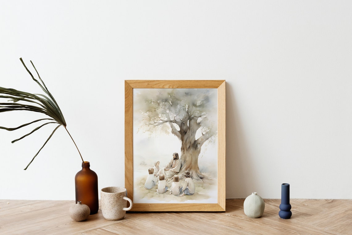 Jesus Teaching Child Jesus Portrait Jesus Painting Jesus - Etsy UK