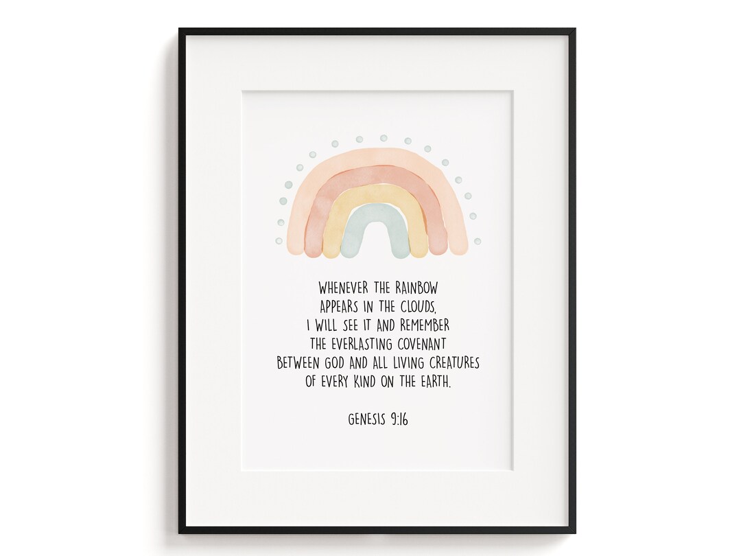 Rainbow Genesis Bible Verse, Kids Bible Verse, Children's Bibles Verse ...