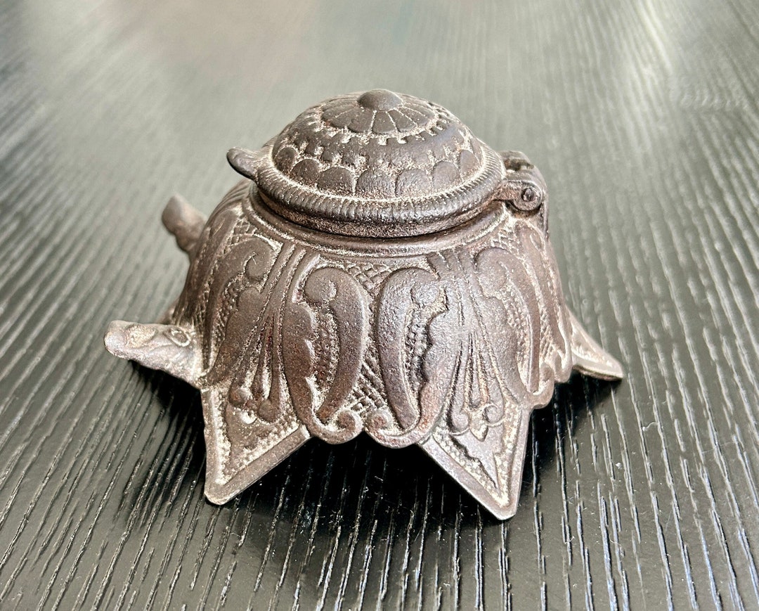 Antique Cast Iron Inkwell - Etsy