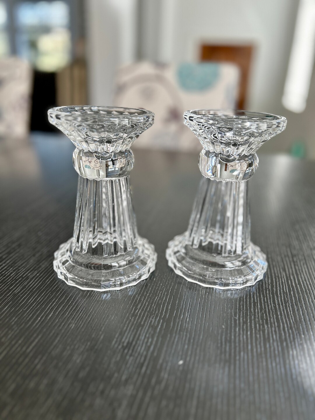 Mikasa Diamond Fire Crystal Candlesticks for Tapered or Pillar Candle ...
