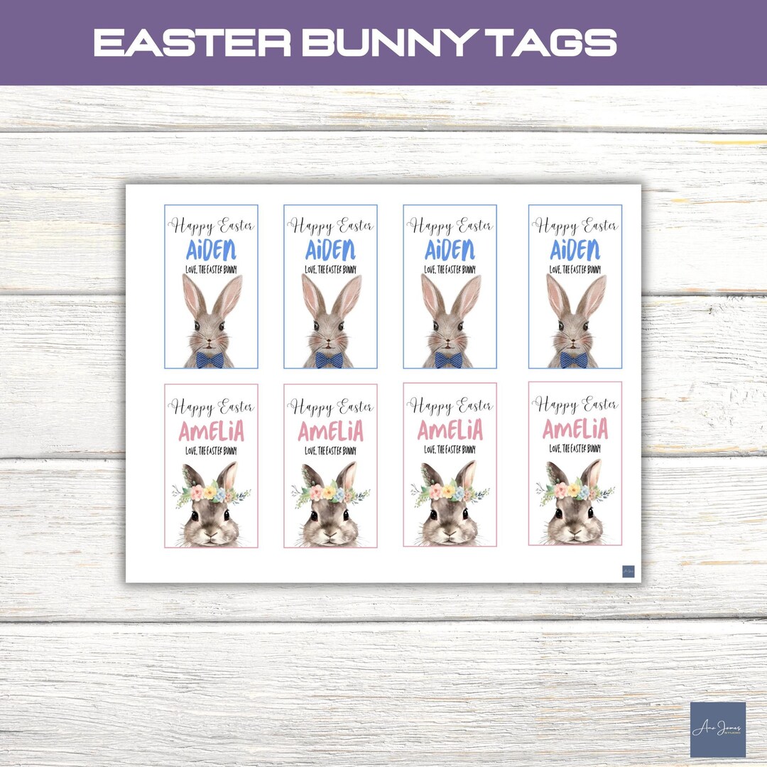 EDITABLE Easter Tags, Easter Basket Tags, Easter Printable, Easter ...