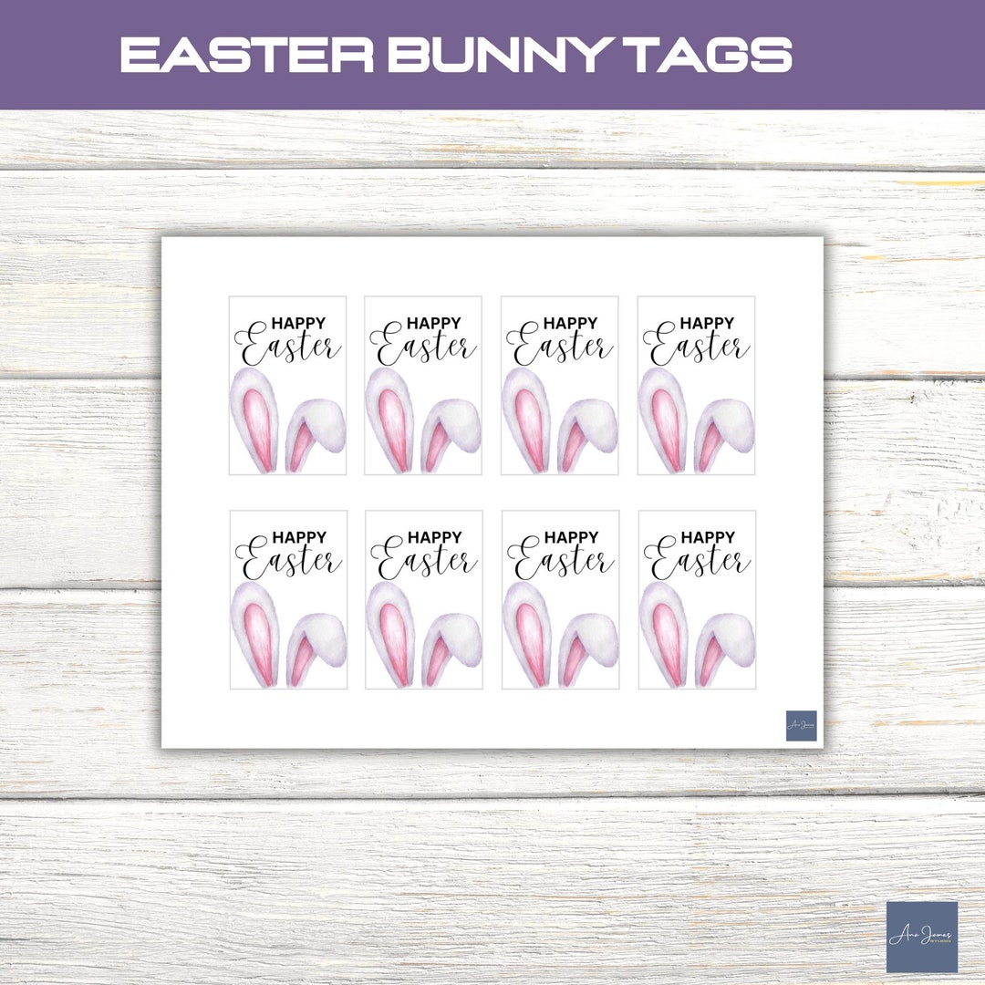 Easter Gift Tags, Basket Tags for Easter, Printable PDF, Instant ...