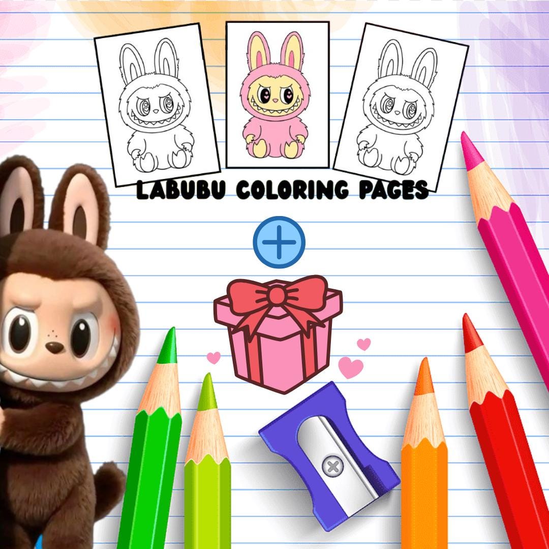 Labubu Coloring Pages for Kids – 23 Printable Labubu Sheets + 1 Bonus ...
