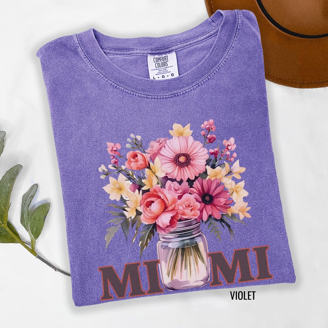 Comfort Colors® Vintage Floral Vase Mimi Shirt, Best Mimi Tshirt ...