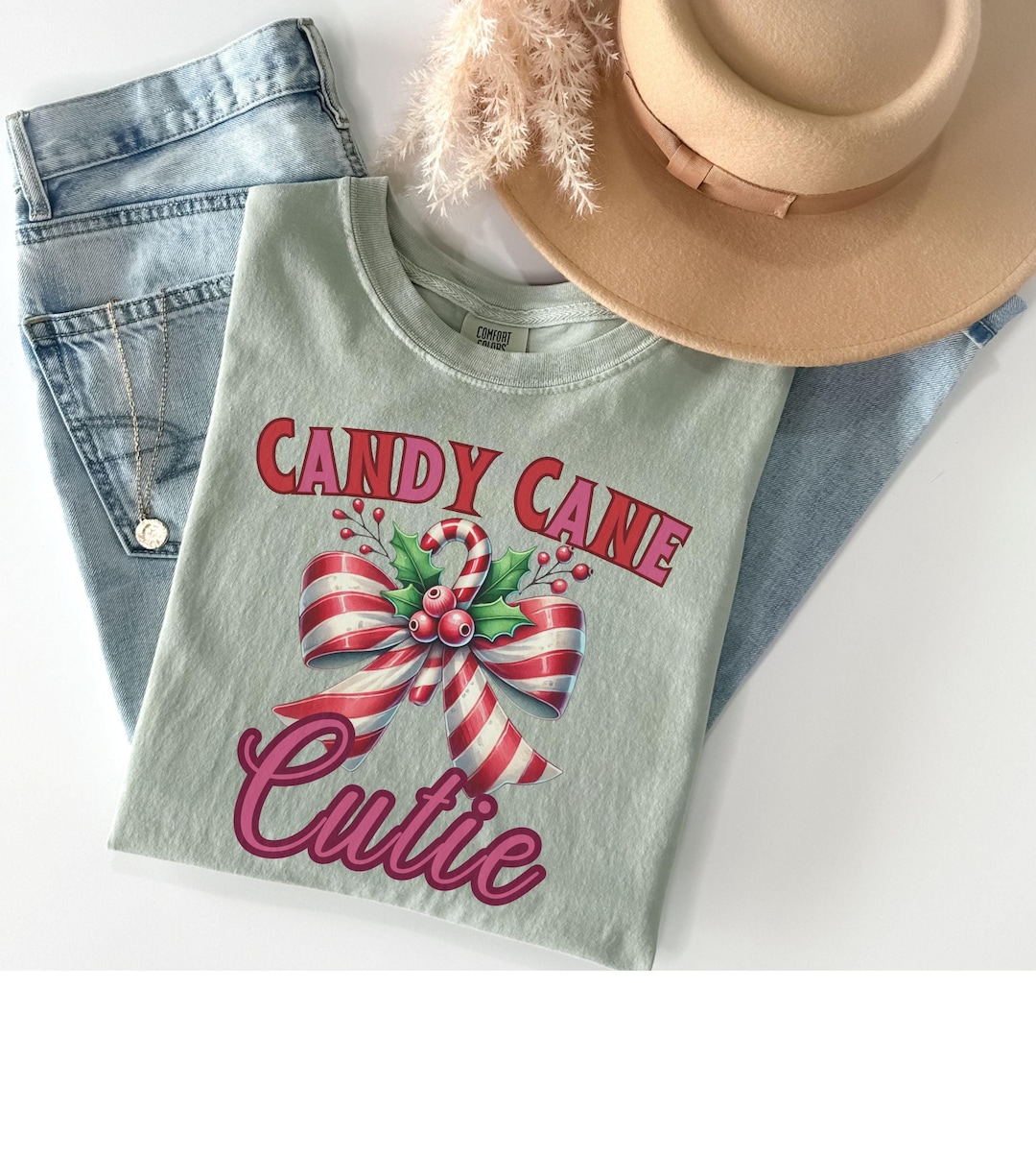 Comfort Color® Candy Cane Shirt, Christmas Tshirt, Candy Cane Cutie Tee ...