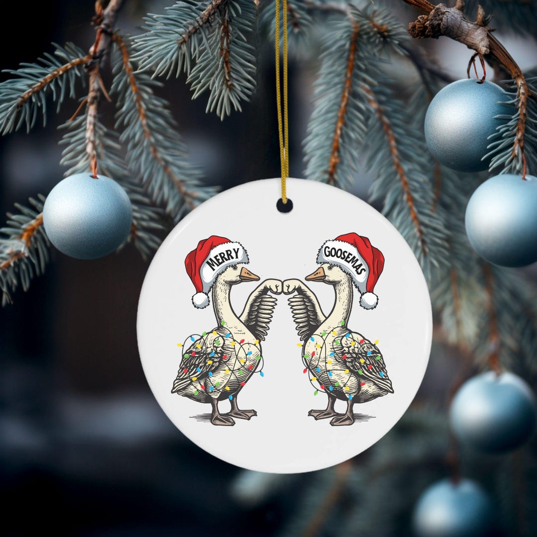 Merry Goosemas Tree Ornament, Goose Xmas Tree Ornament, Funny Goosebump ...