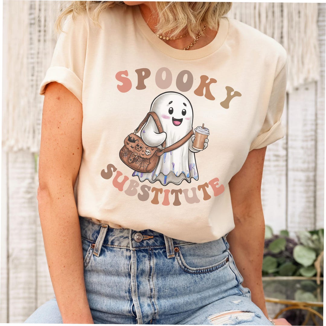 Fall Spooky Substitute Teacher Shirt, Funny Substitute Teacher, Spooky ...