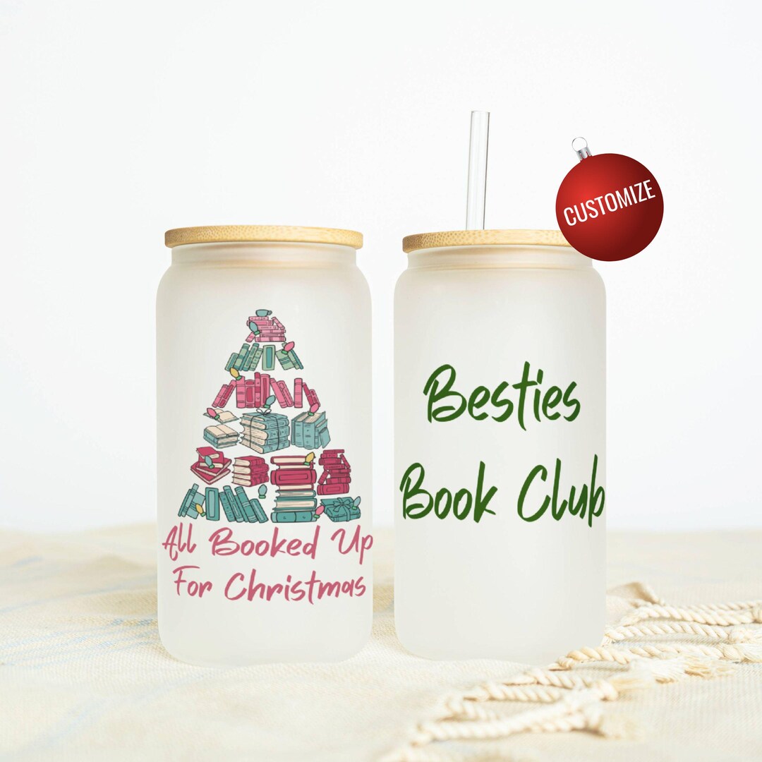 Custom Book Club Iced Coffee Cup, Custom All Booked up Glass With Lid ...