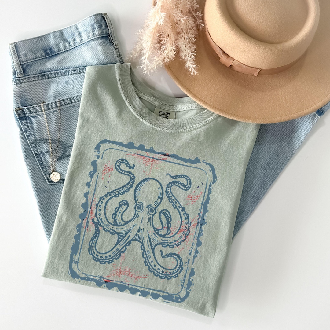Comfort Colors Octopus Shirt, Octopus Tshirt, Sea Animal Tshirt, Beach ...