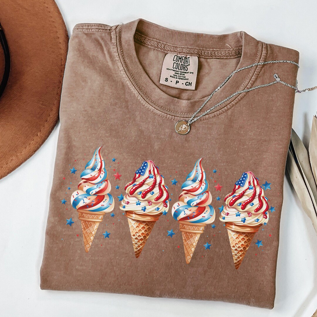 Comfort Color® Vintage Patriotic Ice Cream Shirt, America Ice Cream ...