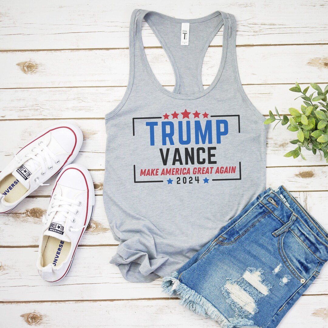 Trump Vance 2024 Logo Racerback Tank, Trump Vance 2024 Logo Tanks ...