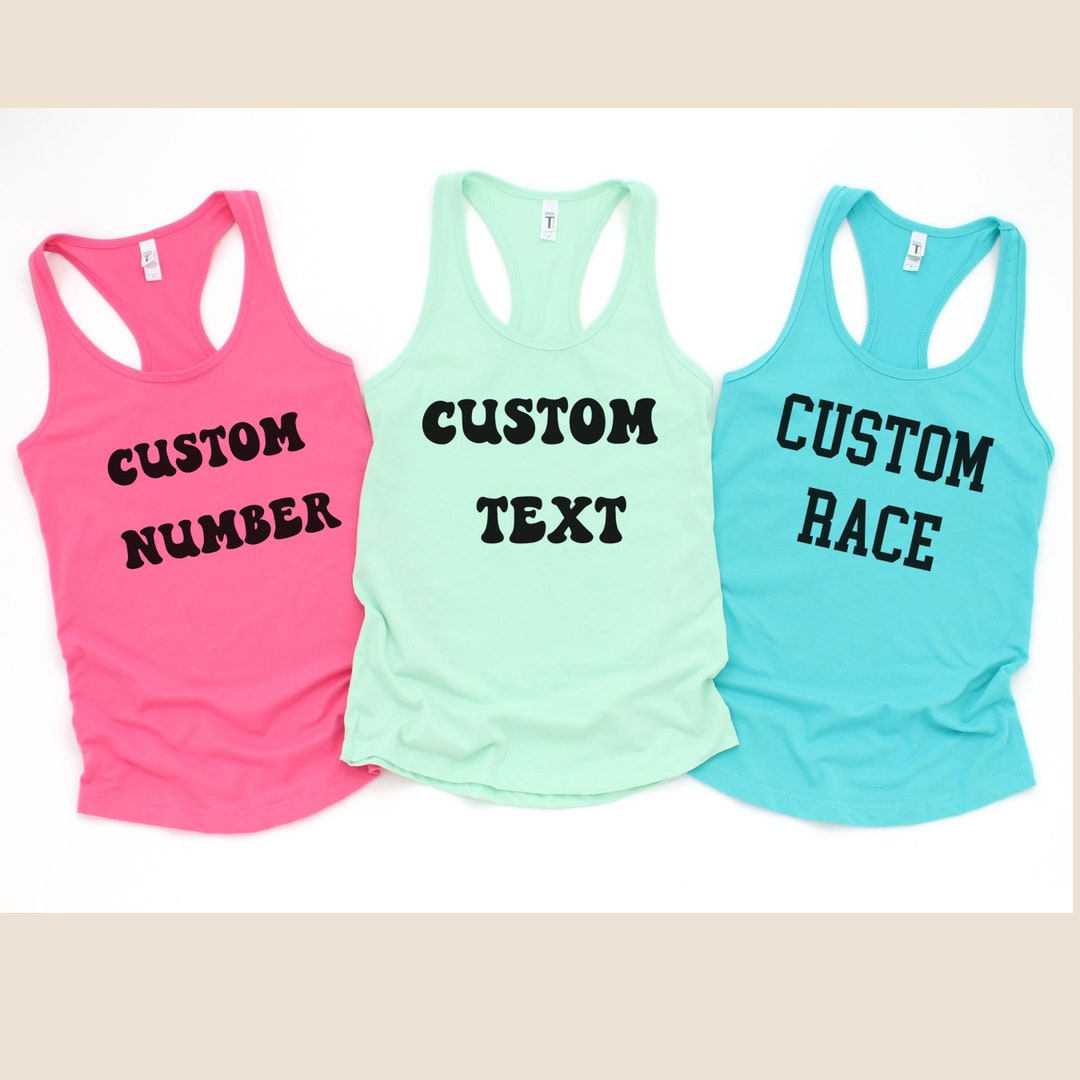 Custom Racerback Tank Personalized Tanktop Custom Text Tanktop