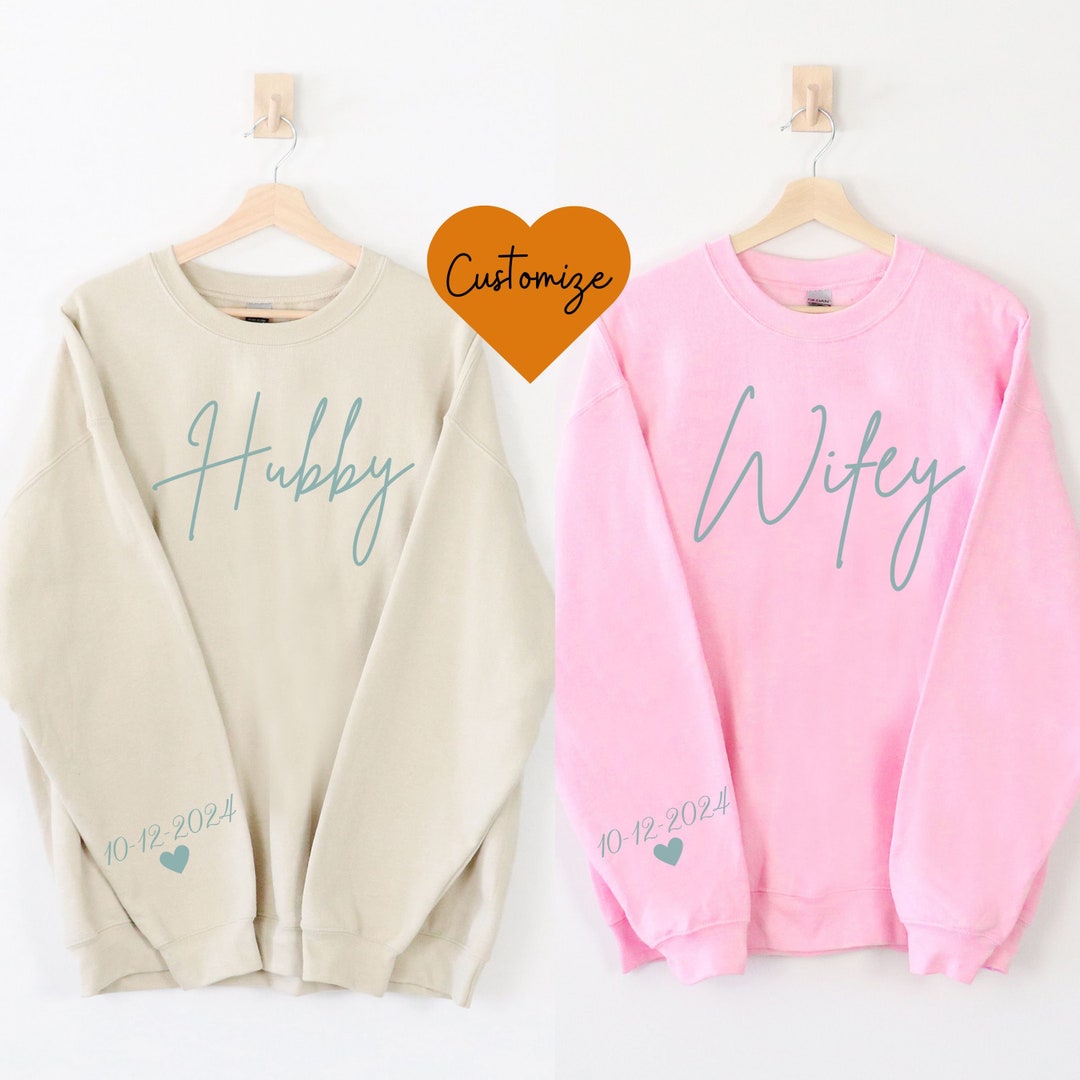 Custom Wedding Sweatshirt,hubby and Wifey Sweatshirt, Custom Wedding ...