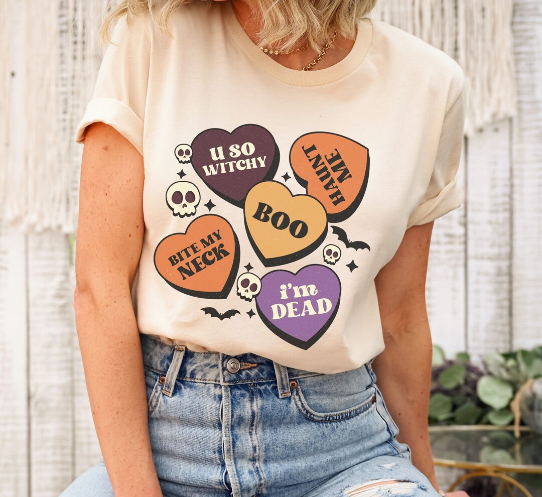 Halloween Candy Heart Shirt,halloween Shirt,funny Saying Candy Shirt ...
