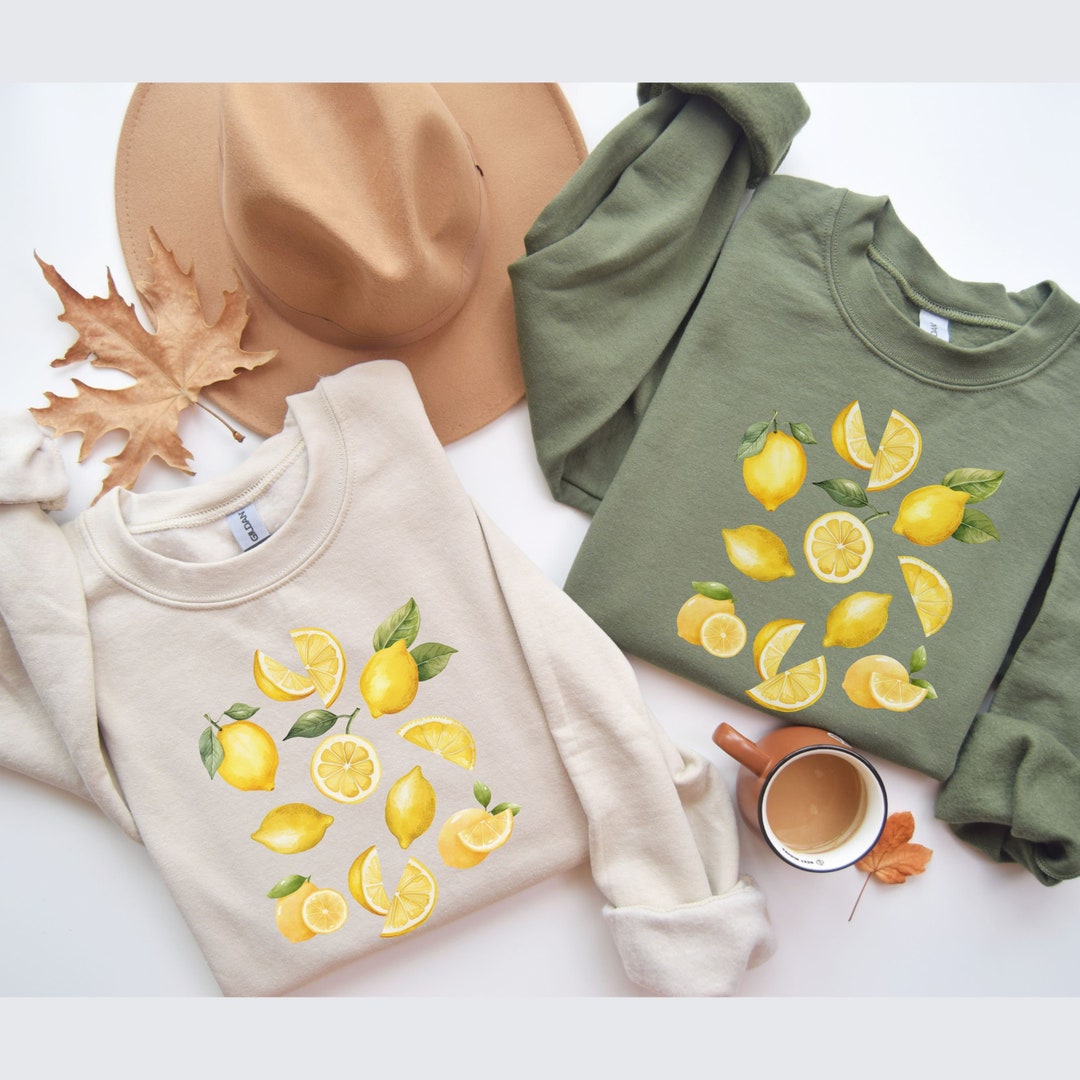 Lemon Sweatshirt, Lemon Collage Sweatshirt, Fruit Sweatshirt, Fall ...