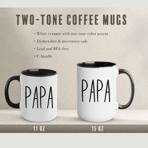 Papa Mug Fathers Day Papa Mug, 15oz Accent Mug, Cool Papa Mug Papa Gift ...