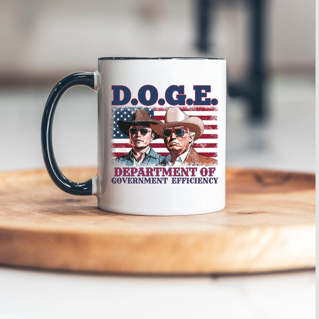 DOGE Flag Mug, Trump Elon Accent Mug, Funny Political Mug, DOGE Mug ...