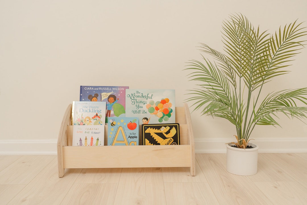 Montessori Bookshelf Low Kid Bookshelf Two-shelves Toddler Bookcase ...