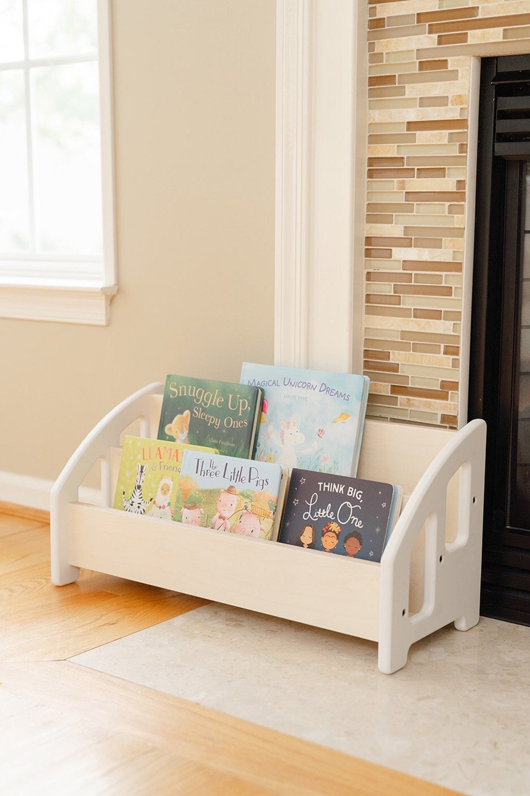 Montessori Bookshelf Low Kid Bookshelf Two-shelves Toddler Bookcase ...