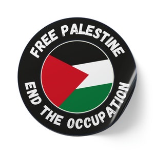 Free Palestine Round Sticker Label Rolls 50, 100, 250 Packs, Flag Decal ...