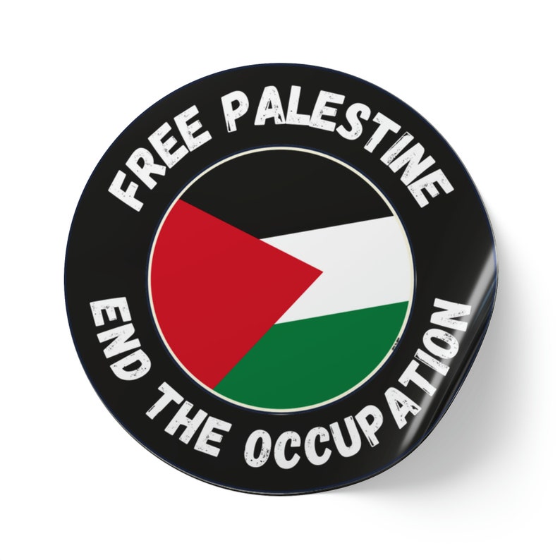 Free Palestine Round Sticker Label Rolls 50, 100, 250 Packs, Flag Decal ...