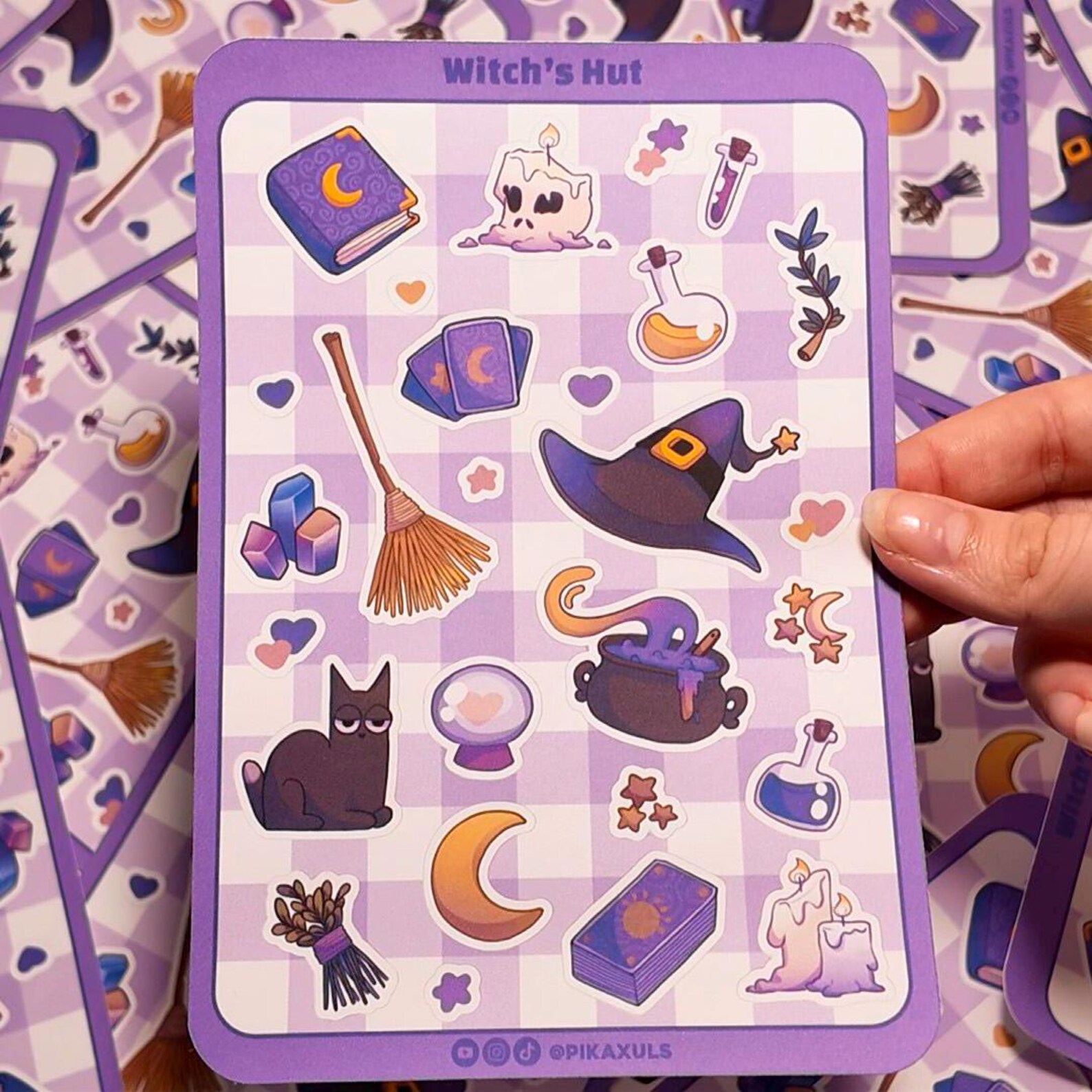 Witch Hut Sticker Sheet / Witch Stickers / Cute Stickers of Magic, Cats ...