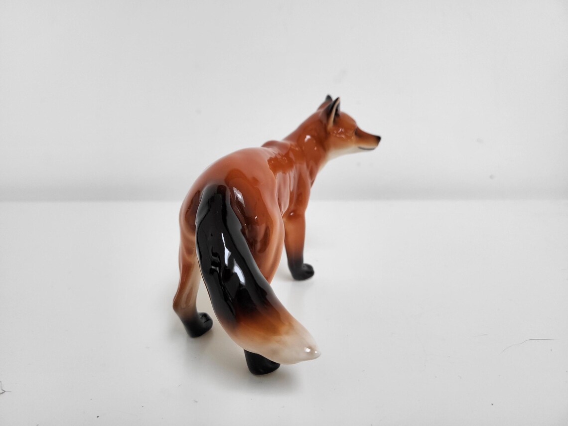 Vintage Porcelain Fox Figurine: Ceramic Animal Decor - Etsy