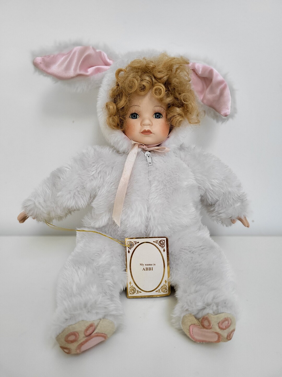 Alberon Porcelain Doll "abbi" Dressed as White Fluffy Rabbit. - Etsy
