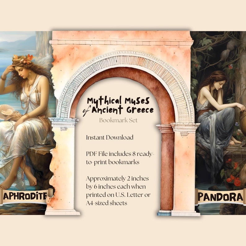 Greek Goddesses Bookmark Set | Mythology Art Prints (digital Download ...