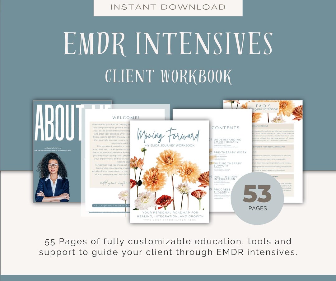 EMDR Intensive Client Workbook: Customizable Therapist Resource (PDF ...