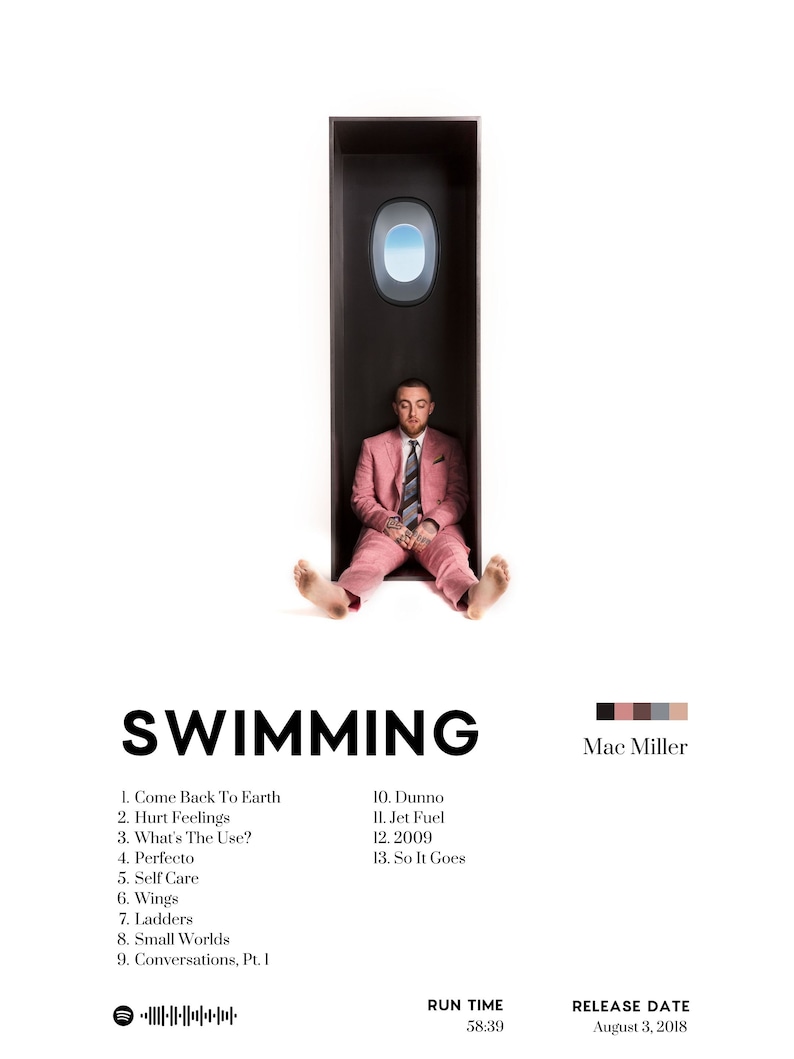 Swimming - Mac Miller - Digital Album Poster - Etsy