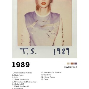 1989 Taylor Swift Digital Album Poster - Etsy