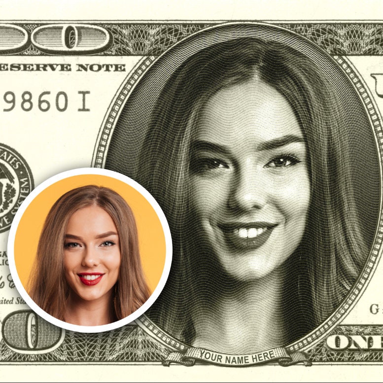 Your Face on a 100 Dollar Bill! Easy! Print up to A3 and More! - Etsy
