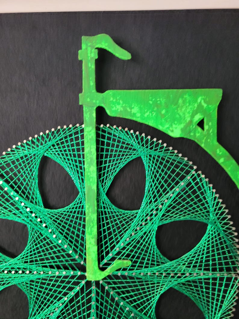 Vintage String Art, 1970s Sting Art, Penny Farthing String Art, Neon ...