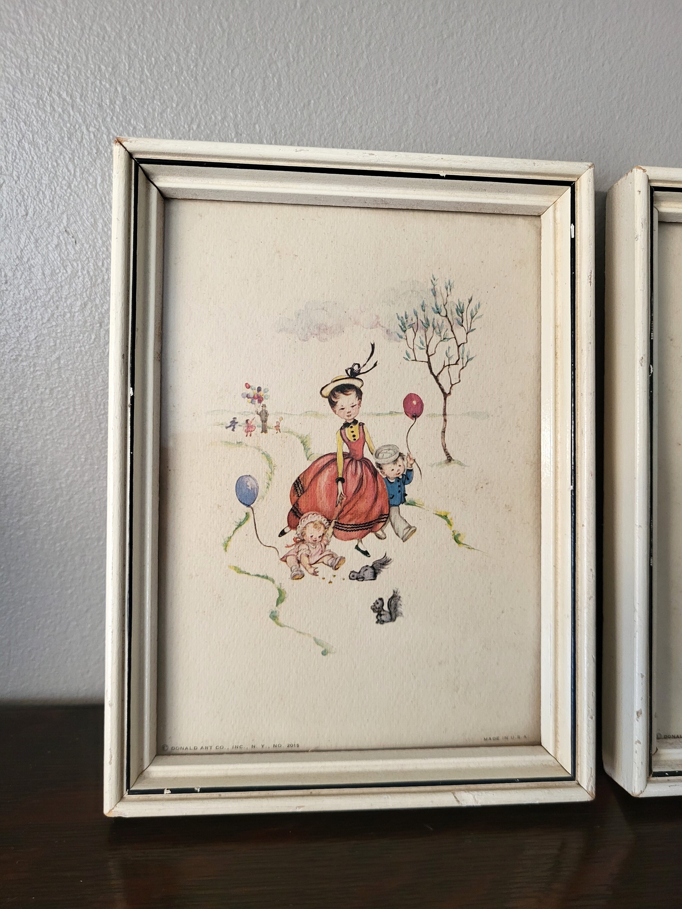 Vintage Donald Art Co. Gloria Briksen Nursery Prints, 1950s Mother and ...