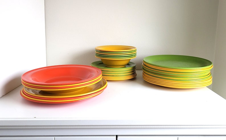 Vintage Duraware Dishes, Melamine Plates, Melamine Bowls. 1960s, Melmac ...