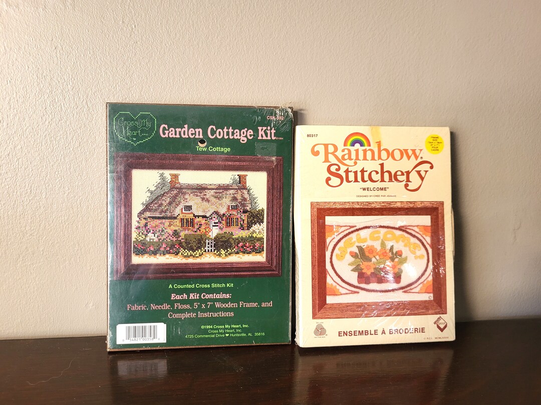 Vintage Cross Stitch Kits, 90s Stitchery Kits, Petite Point Stitchery ...