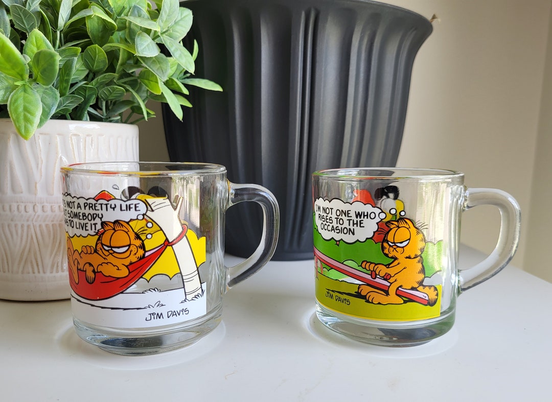 Vintage Mcdonald's Garfield Glass Mugs Garfield - Etsy