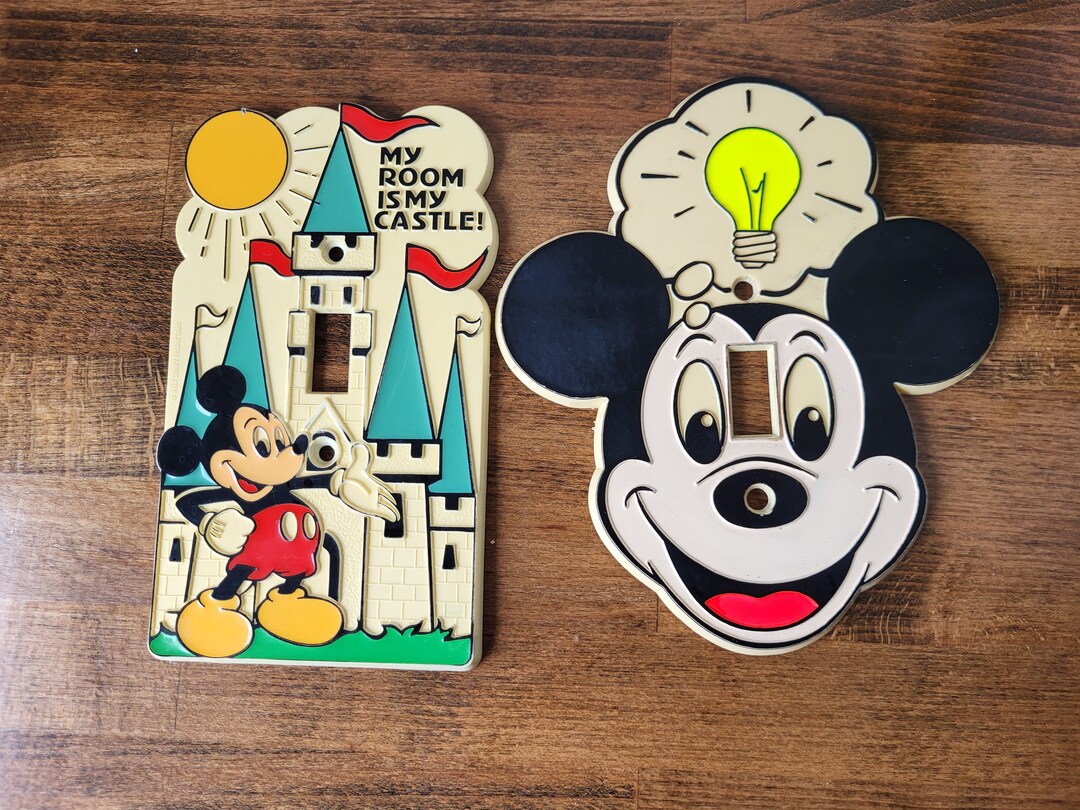 Vintage Mickey Mouse Light Switch Covers Castle Mickey and Light Bulb ...