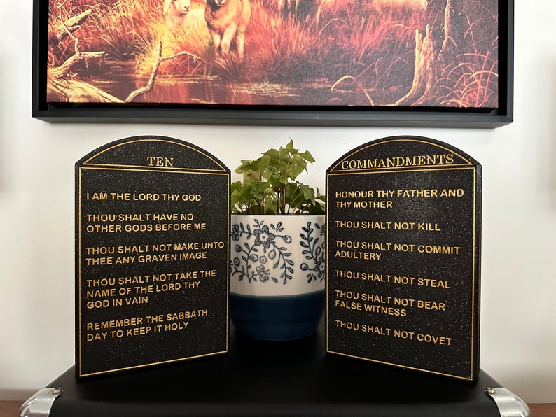 Ten Commandments Tablets, Faith Desktop or Wall Decor, Christian Gifts ...