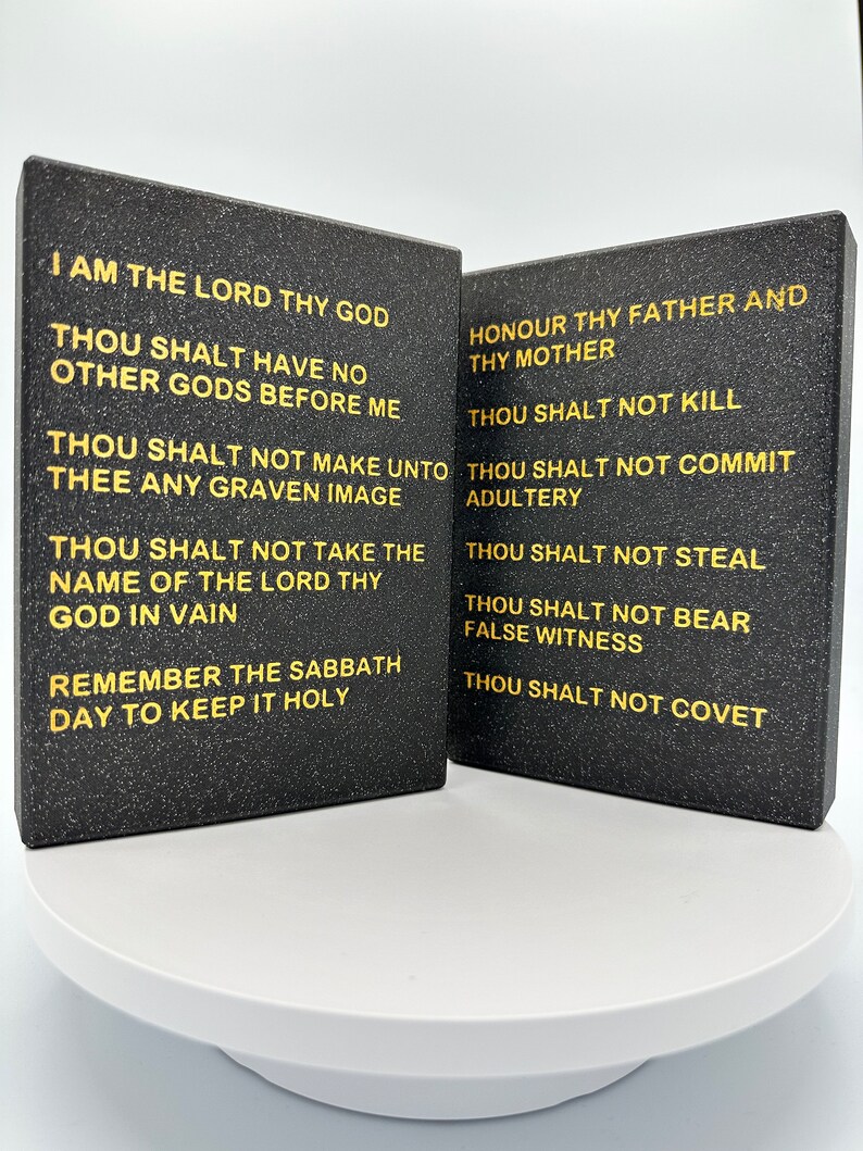 10 Commandments Tablets, Faith Desktop or Wall Decor, Christian and ...