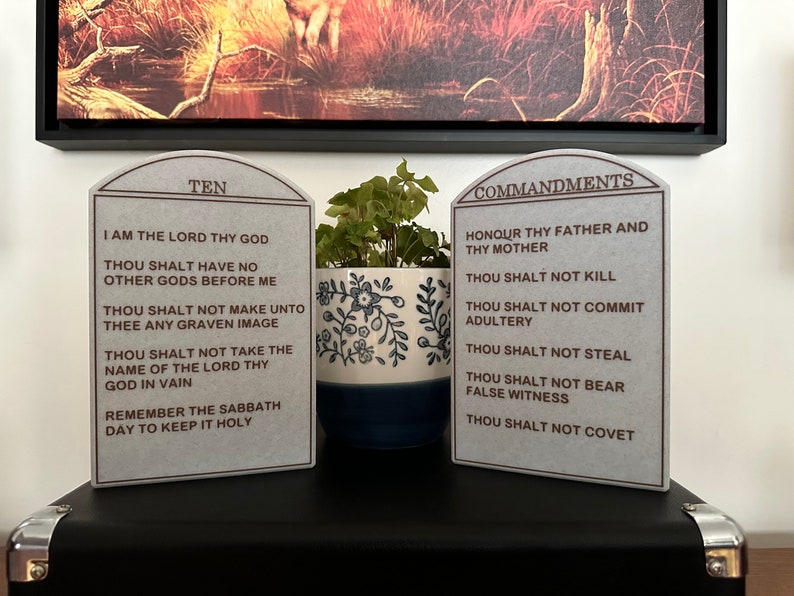 Ten Commandments Tablets, Faith Desktop or Wall Decor, Christian Gifts ...