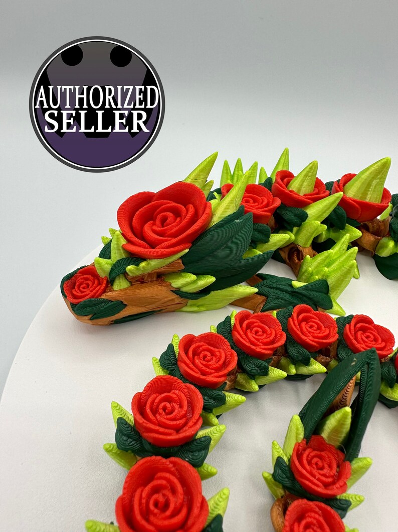 3D Printed Articulated Rose Dragon - Etsy