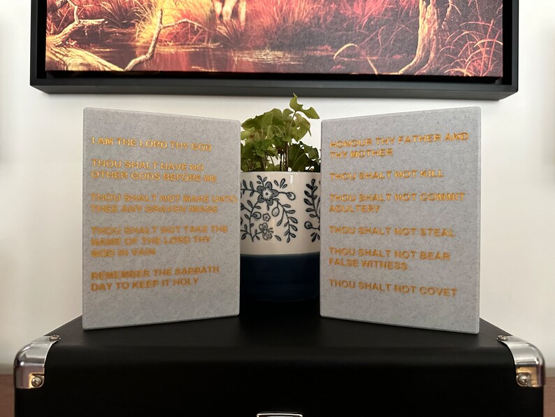 10 Commandments Tablets, Faith Desktop or Wall Decor, Christian and ...