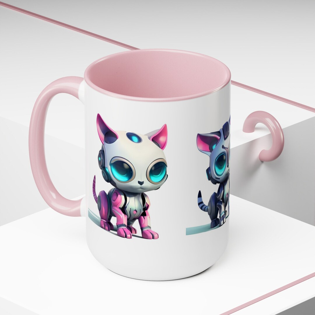 Robot Cats #1 - 15oz Two-tone Coffee Mug - Etsy