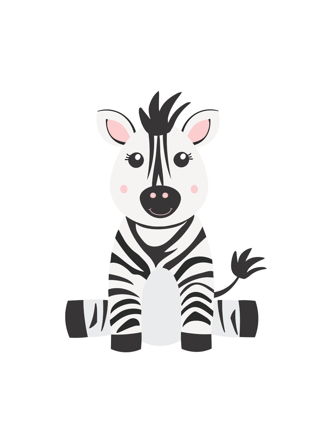 Zebra Digital Print, Cute Baby Zebra, Safari Theme Nursery, Safari Art ...