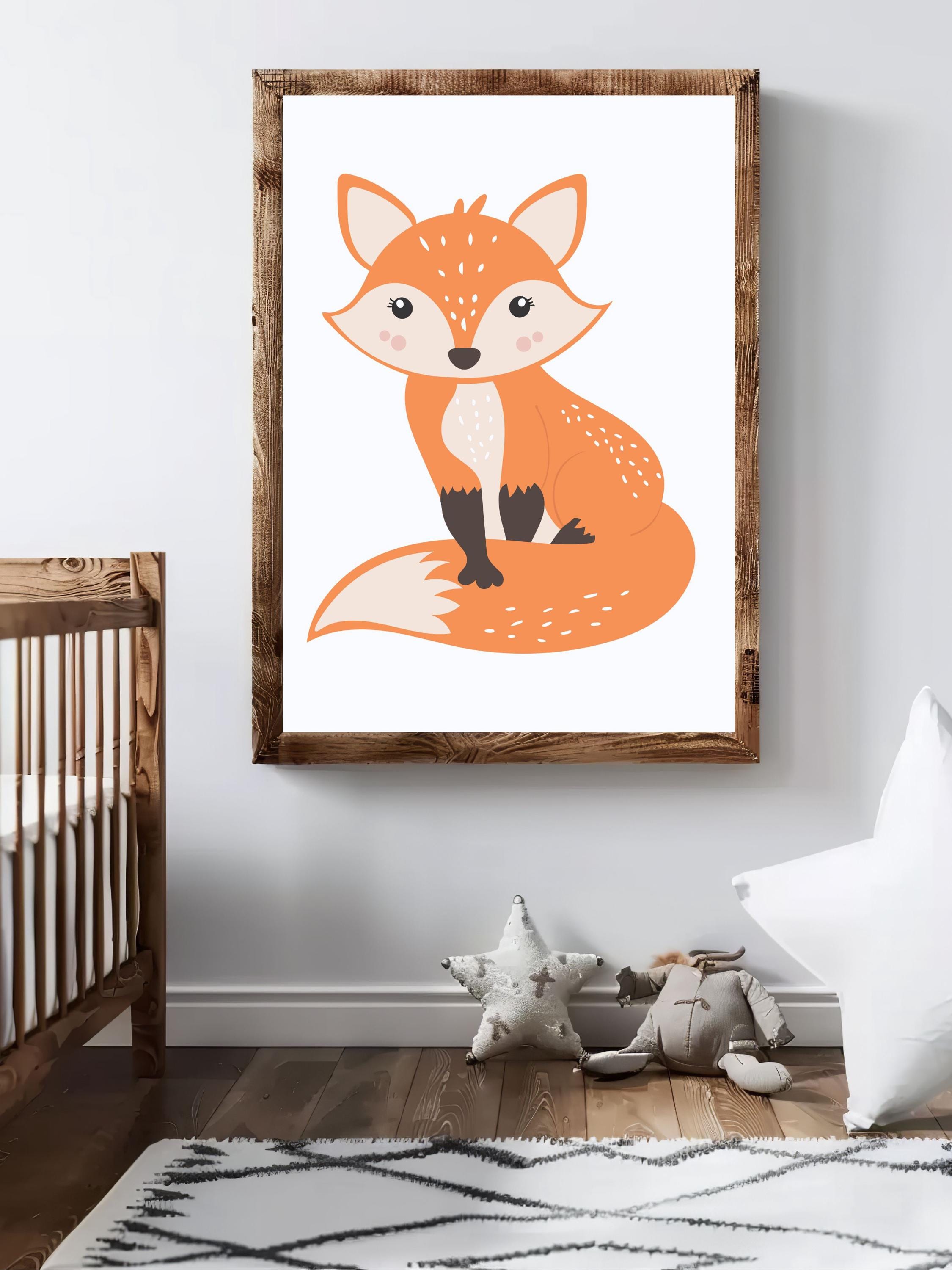 Fox Digital Print for Kids, Woodland Theme Nursery Art, Forest Animal ...