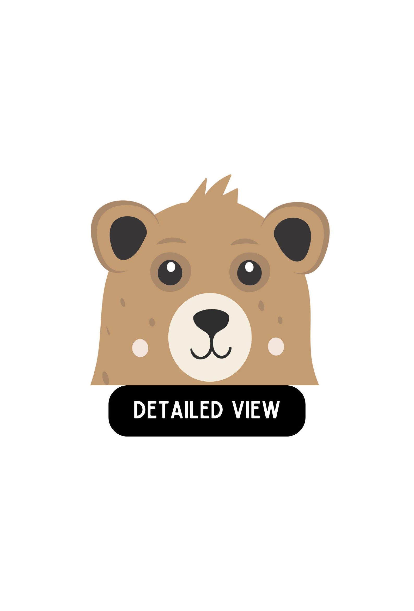 Friendly Bear Digital Print for Nursery or Kids Room, Forest Animal ...